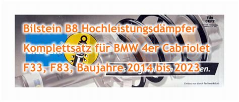 Bilstein B8 Hochleistungsdämpfer Für Bmw 4er Cabriolet F33 F83 2014