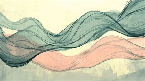 Abstract Pastel Watercolor Flowing Lines Elegant Swirls Design Stock