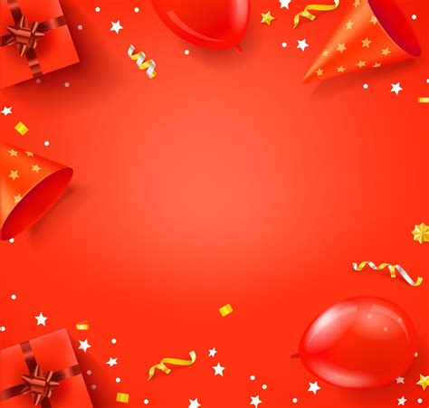 Happy Birthday Red Vector Banner With Copy Space 2558696 Vector Art At