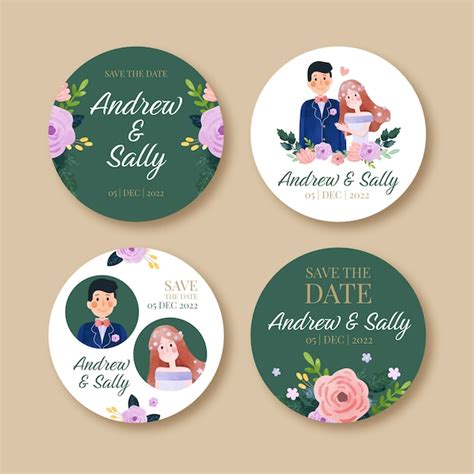 Free Vector Marriage And Wedding Labels Collection