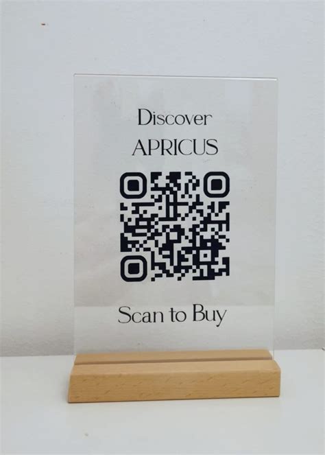 QR Code Social Media Sign On Acrylic Frame Business Display Sign