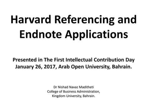 Harvard Referencing Style Pptx