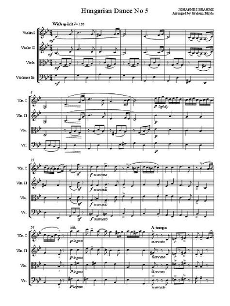 Danza Ungherese N 5 Partitura Pdf