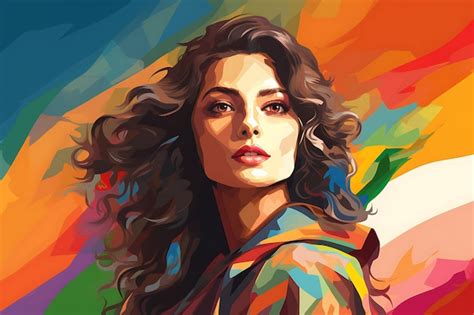 Banner De Empoderamiento De La Mujer E Igualdad De Género Con Los Colores De Flat 2d Design Art