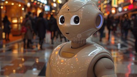 Pepper The Robot Stands In The Middle Of A Bookstore Looking At The