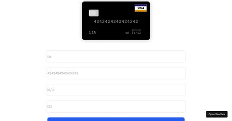 React Credit Card Codesandbox
