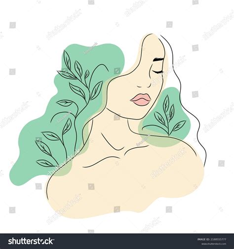 Beautiful Girl Flowers Vector Illustration Stock Vector Royalty Free