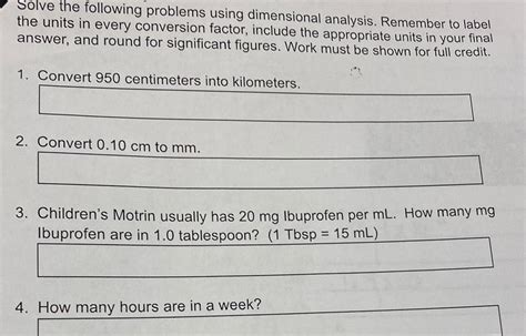 Answered Solve The Following Problems Using Dimensional Analysis Kunduz