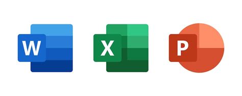 premium vector microsoft powerpoint word and excel logos mobile