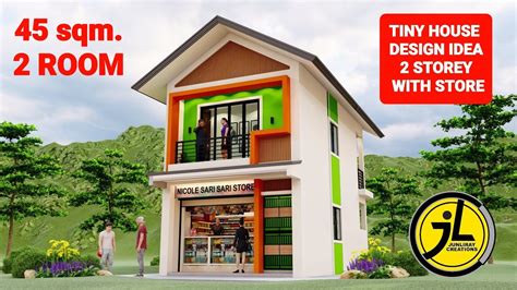 TINY HOUSE DESIGN TWO STOREY WITH STORE BY Junliray Creations
