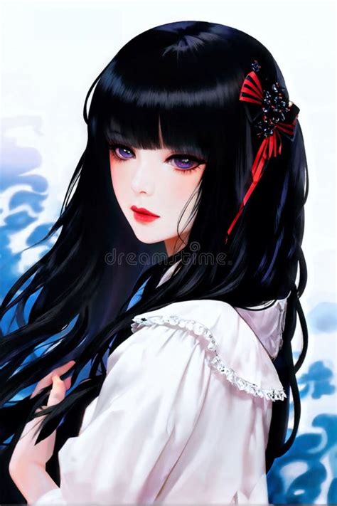 Anime Girl With Bangs Black Hair