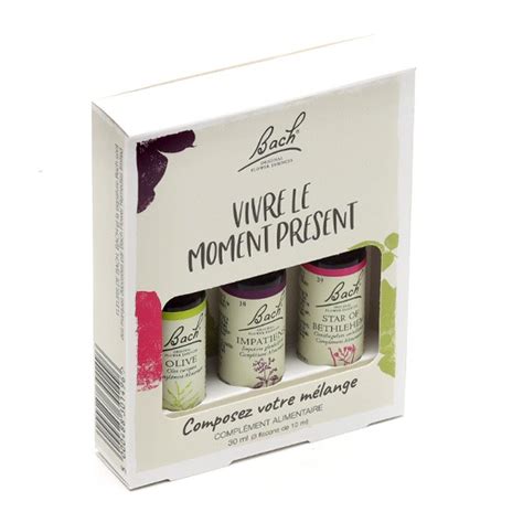 Fleurs de Bach Vivre le moment présent Kit d élixirs floraux