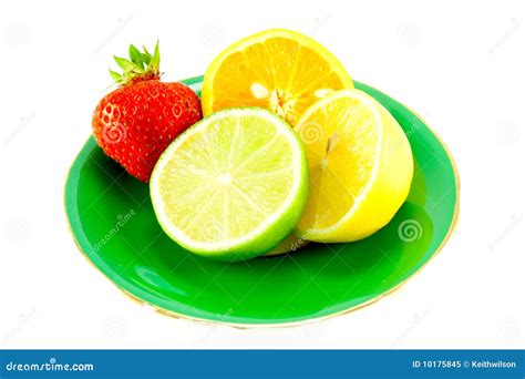 Citrus Fruit On A Green Plate Stock Image Image Of Citrus Plate