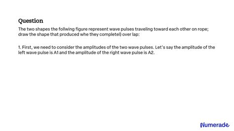 Solved The Two Shapes The Following Figure Represent Wave Pulses