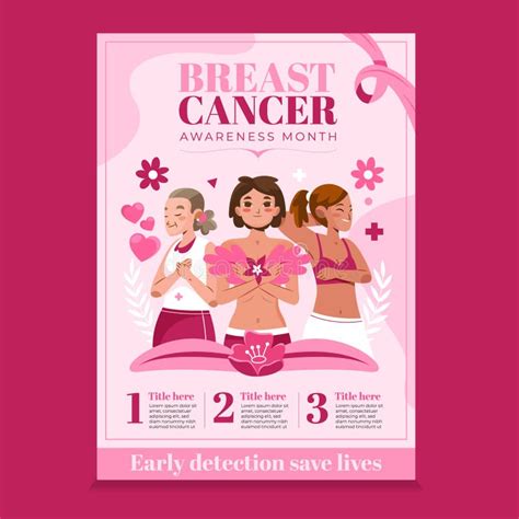 Cartel Del Mes De Sensibilización Sobre El Cáncer De Mama Stock de