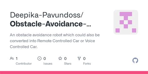 GitHub Deepika Pavundoss Obstacle Avoidance Bluetooth Control And