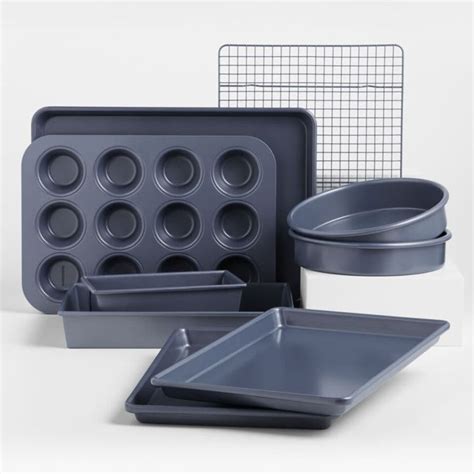 Crate And Barrel Slate Blue 9 Piece Bakeware Set Crate And Barrel Uae