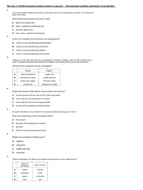 The Quick Quiz Igcse Eco Pdf