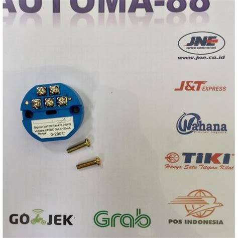 Jual Rtd Pt100 Pt 100 Temperature Transmitter 0 200 C Output 4 20ma 24vdc Shopee Indonesia