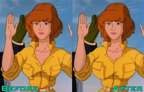 April Oneil Tmnt 1987 Increased Breast Size 3 By Xdragonartistx On