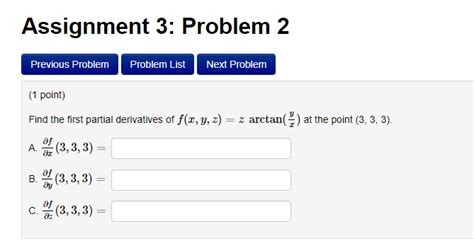 Solved Assignment 3 Problem 2 Previous Problem Problem List