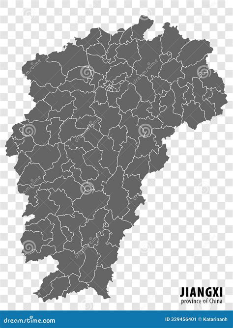 Blank Map Province Jiangxi Of China High Quality Map Jiangxi With