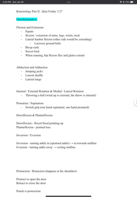 Exercise Science Notes Kinesiology Anatomy EX 100 Studocu