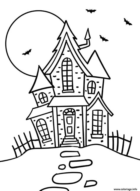 Coloriage Maison Hantee Halloween Jecolorie