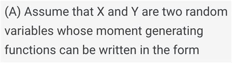 Solved A Assume That X And Y Are Two Random Variables