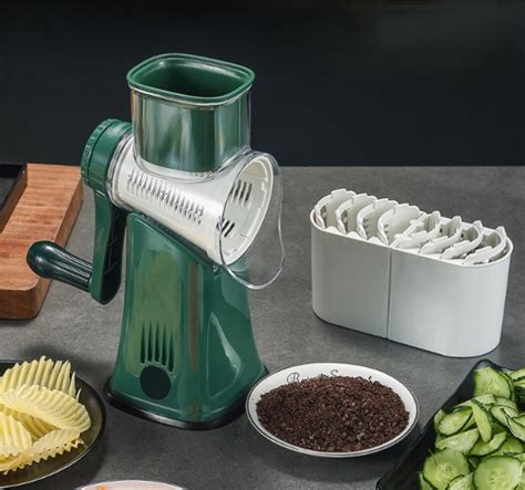 Badu Bg Мултифункционално ролково ренде за зеленчуци Ръчно въртящо се ренде Настъргване на