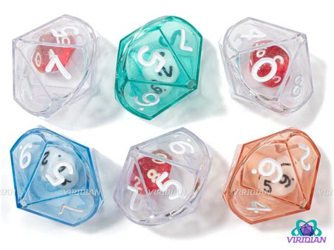 Large Double D10s 6 Acrylic Translucent Multicolor D10 Dice With S