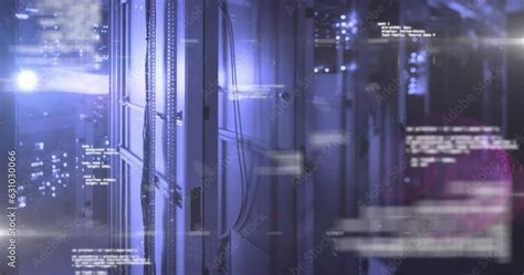 animation of programming language binary codes and lens flare over
