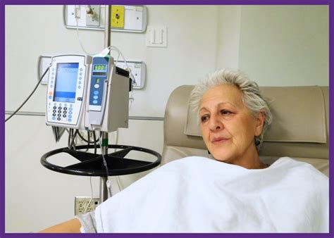 Photo Of A Senior Woman Getting Chemotherapy With An Infusion Pump By