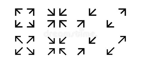 Fullscreen Vector Icon With Arrows Expand Maximize And Minimize Signs For Screen Stock