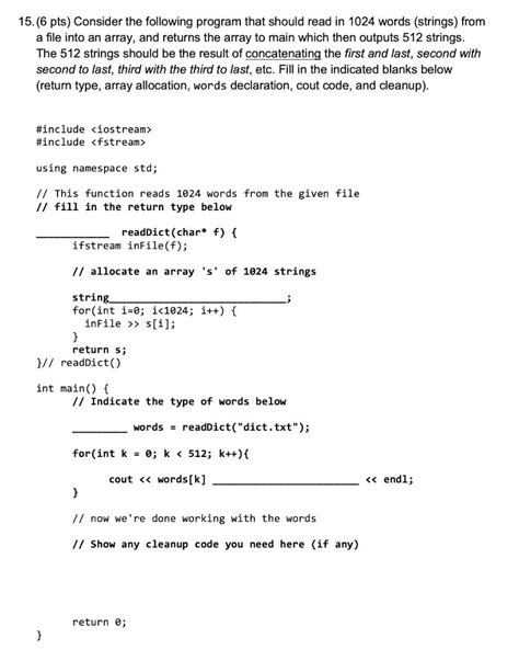 Solved Pts Consider The Following Program That Should Chegg