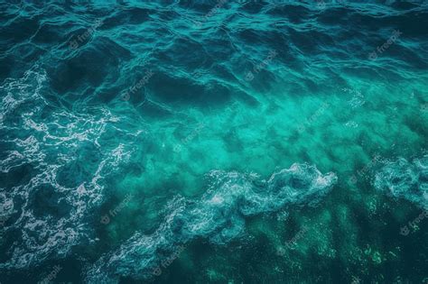 Прозрачная текстура воды океана вид сверху Премиум Фото