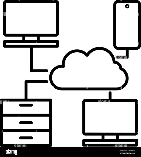 Cloud Computer Computing Vector Icon On Transparent Background