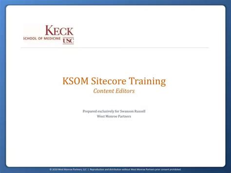 Ppt Ksom Sitecore Training Content Editors Powerpoint Presentation