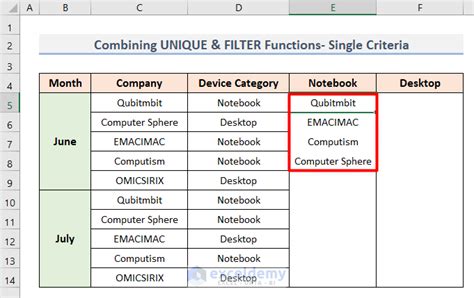 How To Extract Unique Values Based On Criteria In Excel Methods