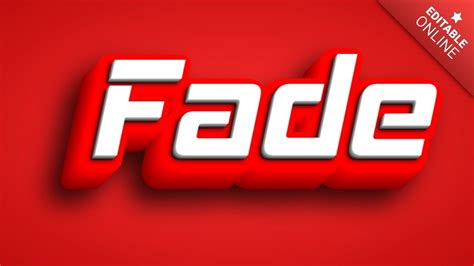 Fade Red 3d Text Effect Generator