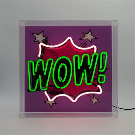 Wow Large Glass Neon Box Sign Locomocean Ltd
