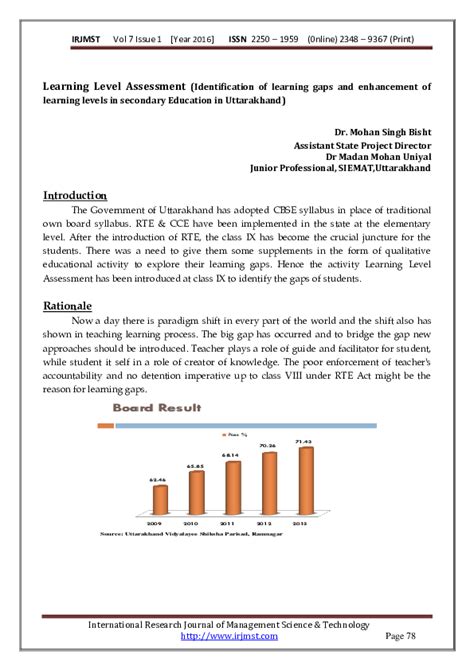 Pdf Learning Level Assessment Identification Of Learning Gaps And