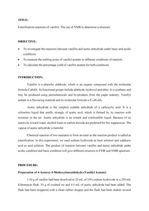 CHM557 Experiment 2 Docx Google Docs SEMESTER 20234 OCTOBER 2023 JANUARY 2024 EXPERIMENT 2