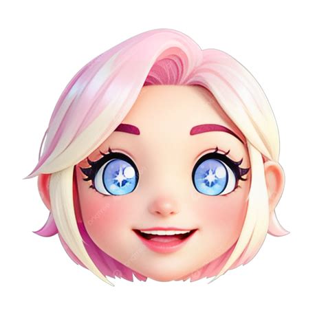 迷人的動漫風格的女孩 粉紅色的頭髮和閃閃發光的眼睛 3d 头像 动漫人物 动漫女孩png去背圖片素材免費下載，免摳圖設計圖案下載 Pngtree