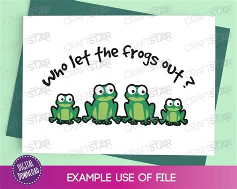 Who Let The Frogs Out Png Cartoon Frogs Clipart Digital Download Cute