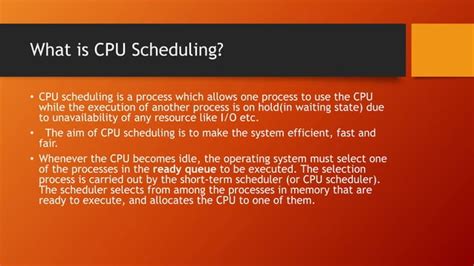 CPU Scheduling In OS Presentation PPTX Operating Systems Computer Software And Applications