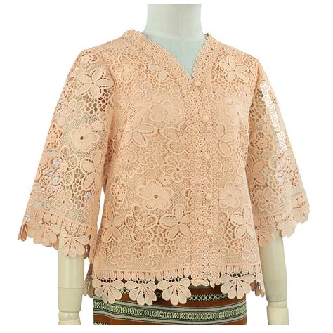 1pleat เสื้อลูกไม้ไทย ลินินแท้ 100 Min892 เสื้อผู้ใหญ่ เสื้อผู้สูงอายุ เสื้อคนแก่ เสื้อคุณแม่