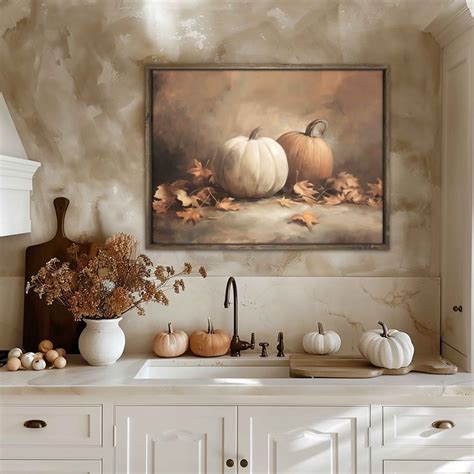 Muted Pumpkins Framed Tv Framed Artwork Canvas Frame