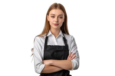 Isolated Small Business Owner Or Barista With Apron Premium Ai