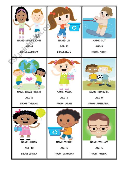 Speaking Activity Name Age And Country ESL Worksheet By Tal Kivity